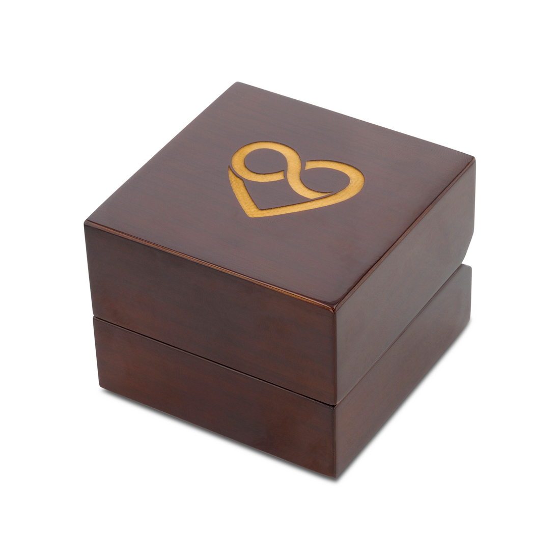 Combined Heart and Infinity Symbol Engraved Chocolate Dark Wood Person ...