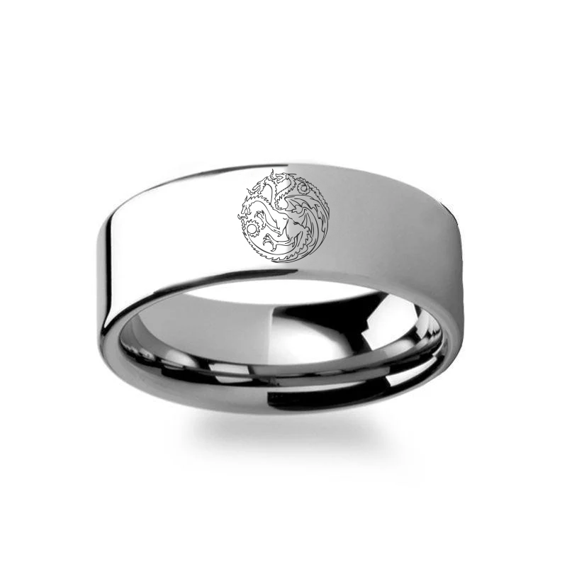 Game of Thrones Noble Houses Sigil Engraving Tungsten Ring Targaryen ...