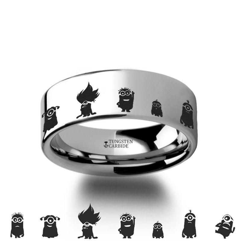 Despicable Me Minions Movie Hero Polished Tungsten Engraved Ring Jewel ...