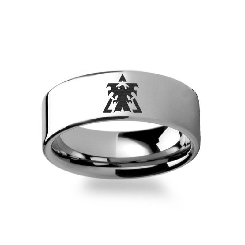 Starcraft 2 Wings of Liberty Terran Symbol Polished Tungsten Engraved ...