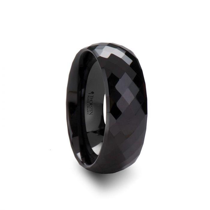 DRACO 288 Diamond Faceted Black Ceramic Ring - 2mm - 8mm – Thorsten Rings