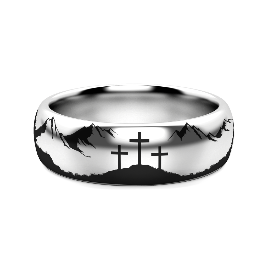 MOUNTAIN MAJESTY Laser Engraved Domed Tungsten Carbide Ring – Thorsten ...