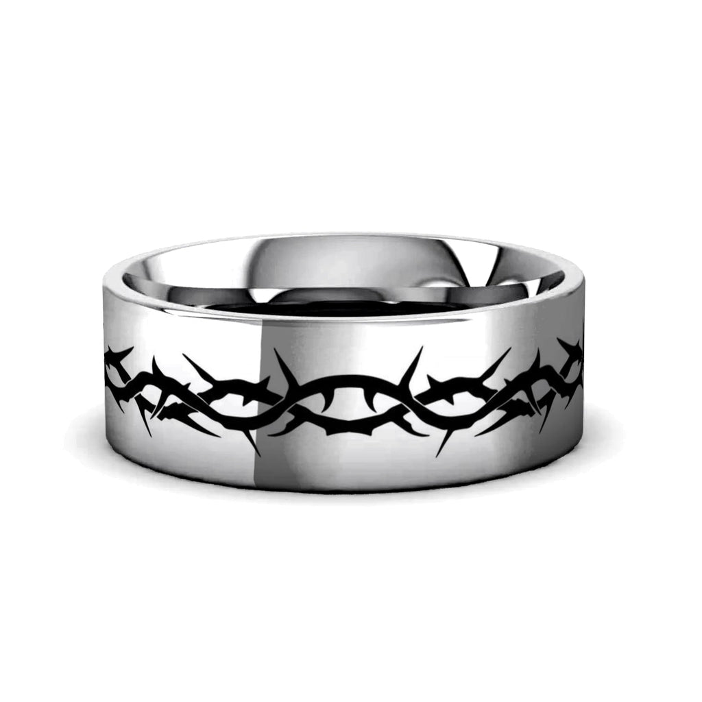 THORN CROWN Flat Classic Tungsten Carbide Ring – Thorsten Rings
