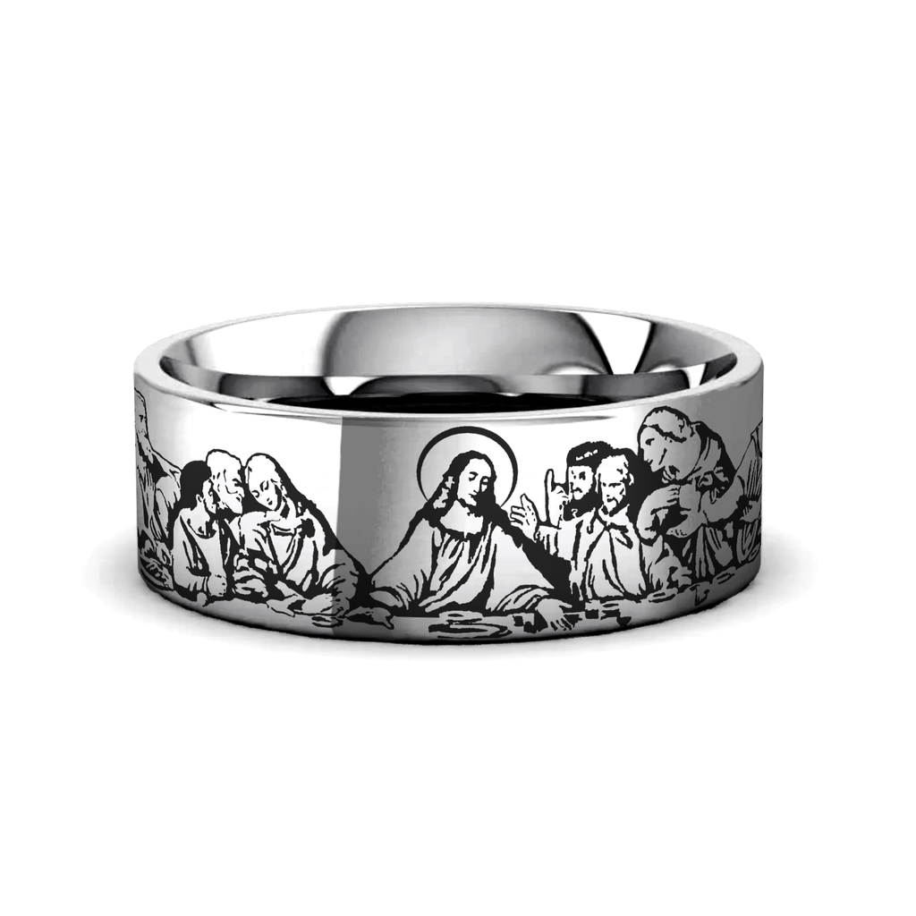 LAST SUPPER on Flat Tungsten Carbide Ring – Thorsten Rings