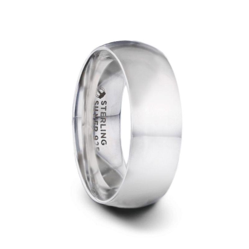 VIVID Silver Polished Finish Domed Wedding Band - 4mm & 8mm – Thorsten ...