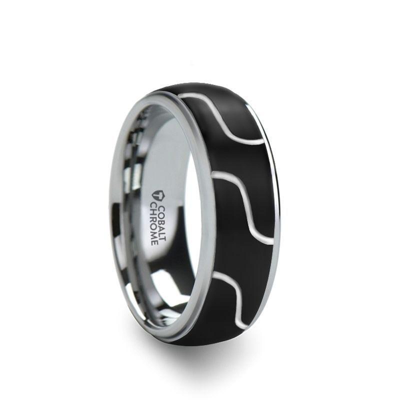 FUSION Cobalt Chrome Ring with Diagonal Pattern and Polished Edges - 8 ...