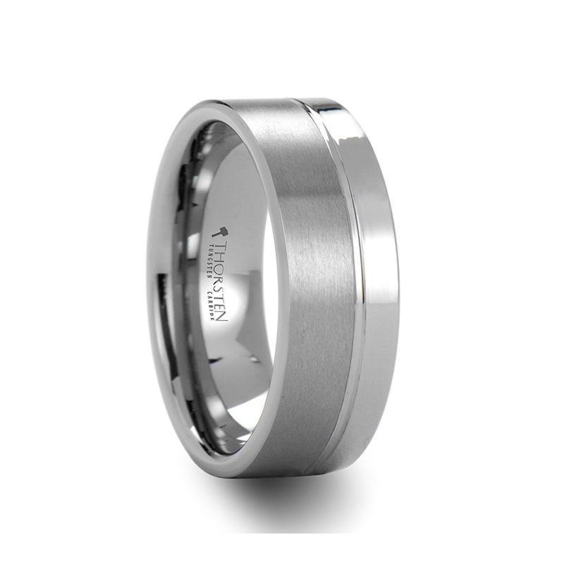 DALLAS Single Offset Groove Tungsten Ring – 8mm – Thorsten Rings