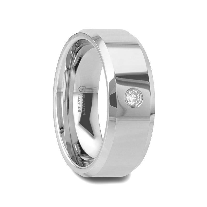 WATERFORD Beveled Diamond Tungsten Wedding Band - 6mm & 8mm – Thorsten ...