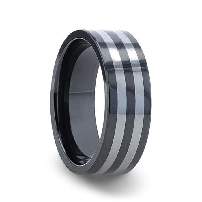 DIPLO Ceramic ring with Tungsten Inlay With Flat Polished Edges ...