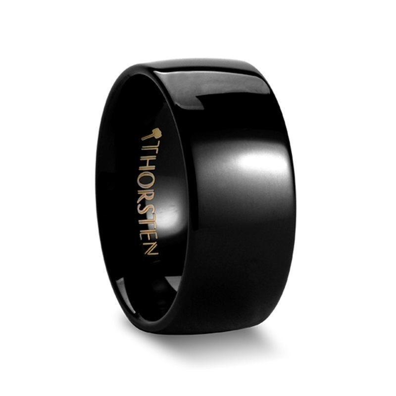 CORVUS Domed Black Tungsten Wedding Band - 10mm – Thorsten Rings
