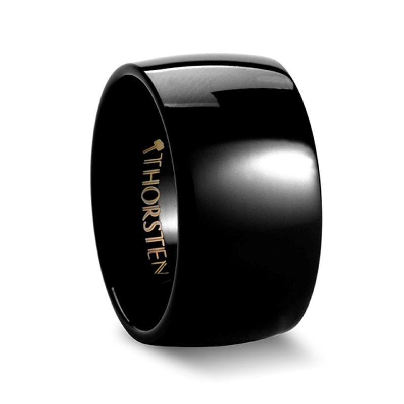 TWILIGHT Domed Black Tungsten Ring - 12mm – Thorsten Rings