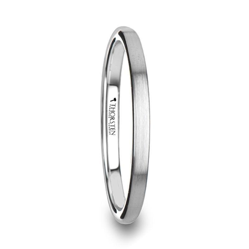 JESSAMINE Domed Tungsten Carbide Ring with Brushed Finish for Her - 2m ...
