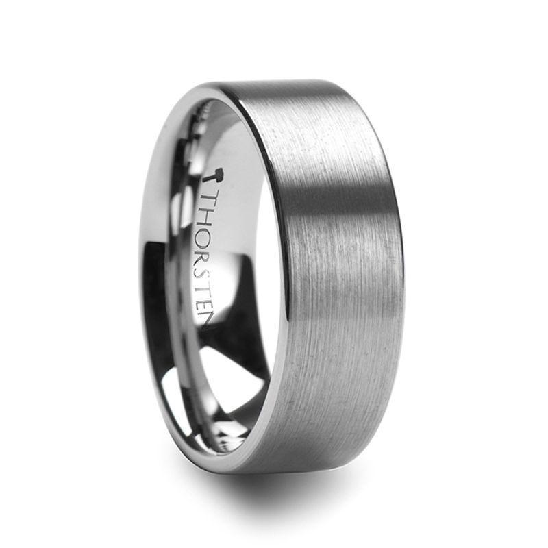 MERCURY Flat Brushed Finish Tungsten Wedding Ring - 2mm - 12mm ...