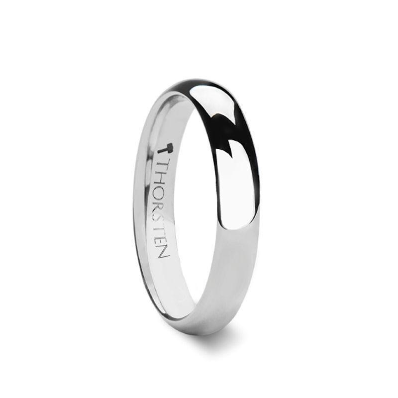 PLATINA Domed White Tungsten Carbide Ring - 4mm & 6mm – Thorsten Rings