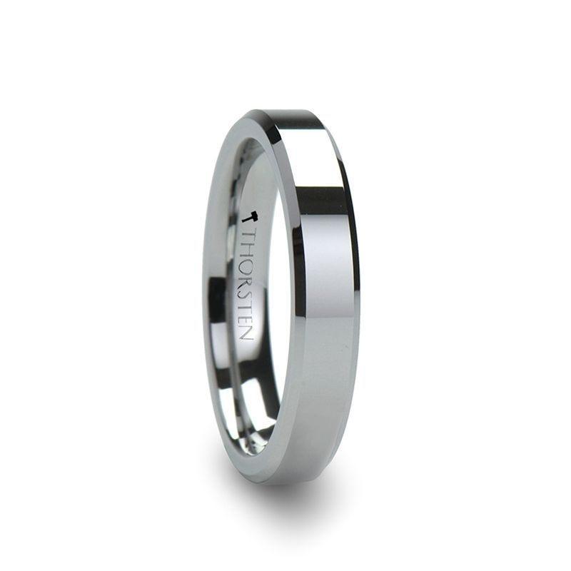 ROMA Women's Beveled Tungsten Carbide Wedding Ring - 4mm & 6mm ...