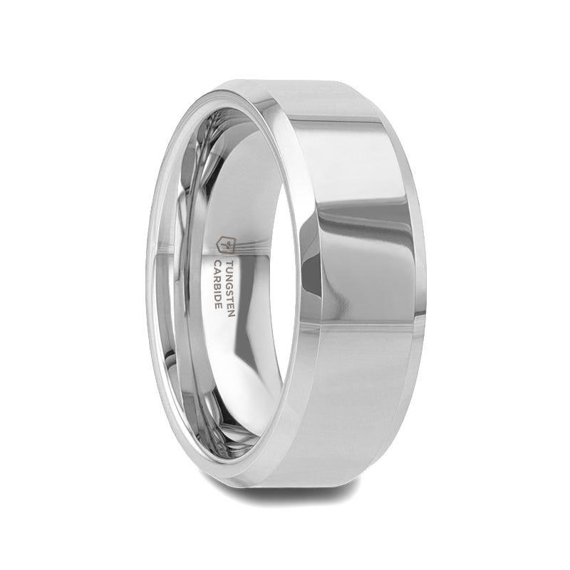 CORINTHIAN Beveled Tungsten Carbide Ring - 4mm - 12mm – Thorsten Rings
