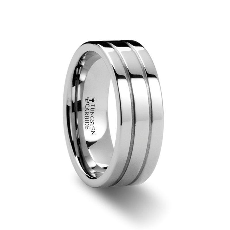 OTTAWA Tungsten Carbide Ring With Grooves - 8mm – Thorsten Rings